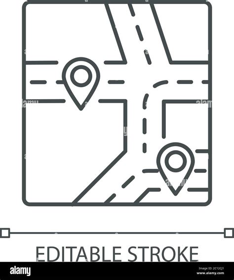 Gps Map Pixel Perfect Linear Icon Stock Vector Image And Art Alamy