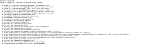 problem with terraria system io ioexception the cloud file provider is not running r gog