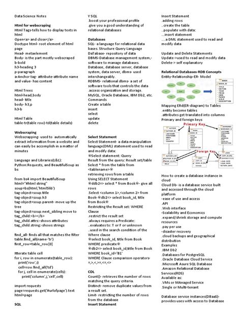 data science notes pdf databases relational database