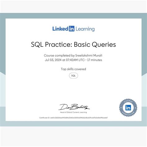 Mastering Sql One Query At A Time 🎓 Just Earned Two Certifications