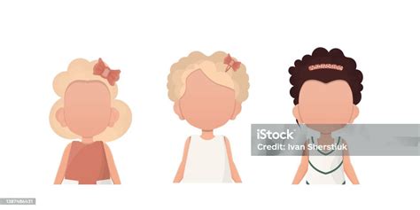 귀여운 여자의 세트는 높은 허리를 묘사한다 만화 스타일 벡터 그림입니다 명랑한에 대한 스톡 벡터 아트 및 기타 이미지 명랑한 벡터 브레인스토밍 Istock