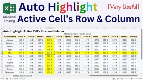 learn microsoft excel on linkedin how to auto highlight selected row and column in excel
