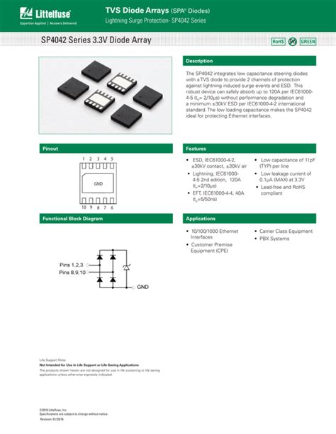 SP4042 Series 3.3V Diode Array