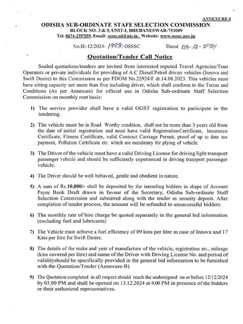 Quotation Tender Call 1983 Pdf