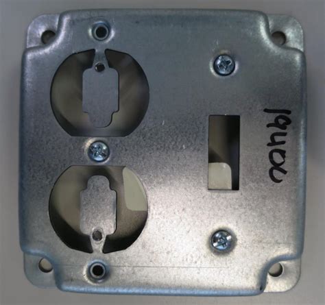 4 Sq Exposed Work Cover Toggle Switch Duplex Receptacle Steel City Rs2