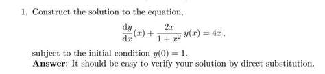 solved 1 construct the solution to the equation