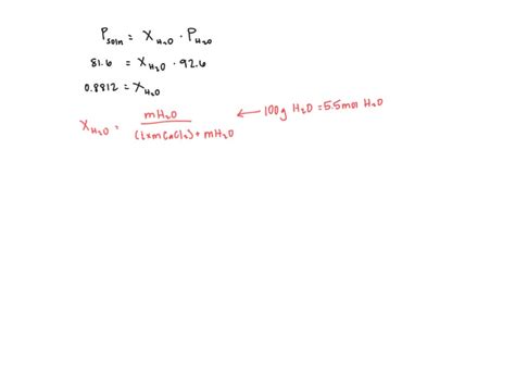 Solved An Aqueous Cacl2 Solution Has A Vapor Pressure Of 81 6 Mmhg At 50 ∘ C The Vapor