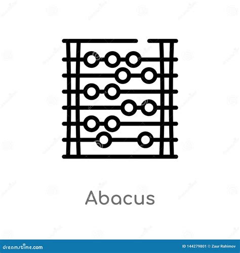 Outline Abacus Vector Icon Isolated Black Simple Line Element Illustration From Education