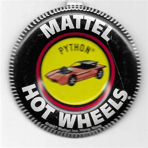 1967 Mattel Hot Wheels ‘python Tin Metal Badge Button £1071