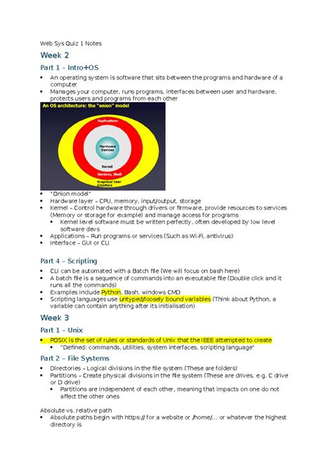 Web Sys Quiz 1 Notes Web Sys Quiz 1 Notes Week 2 Part 1 Introos An Operating System Is