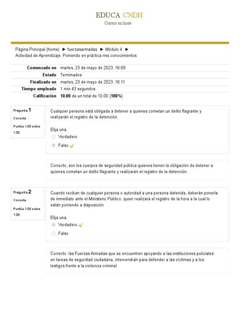 Actividad De Aprendizaje Poniendo En Práctica Mis Conocimientos Modulo4 Pdf Policía Ley