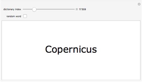 Random Word Wolfram Demonstrations Project