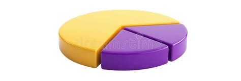 3d Pie Chart Representation Yellow And Purple Segments Data