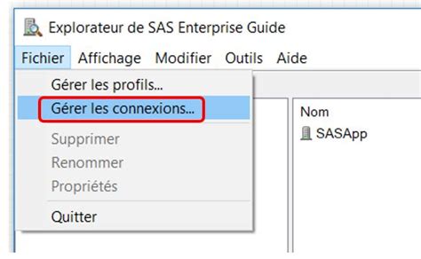 Modifier Ses Informations Dauthentification Dbms Dans Sas Enteprise Guide