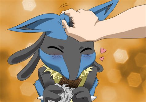 Petting Lucario While He Is Eating An Chocolate Bar Pokémon Know