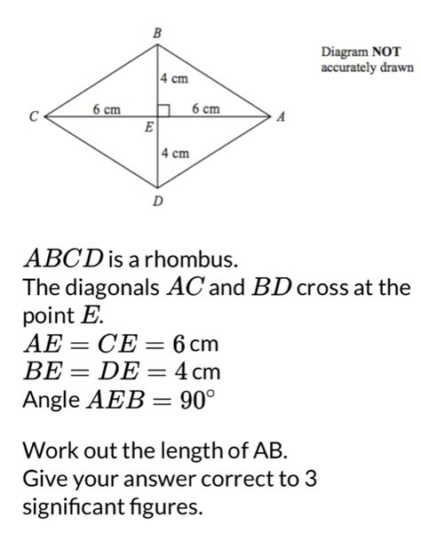 Solved Diagram Not Accurately Drawn Abcd Is A Rhombus The Diagonals