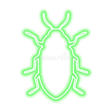 Green Neon Cockroach Sign Isolated On White Stock Vector Illustration Of Symbol Extermination