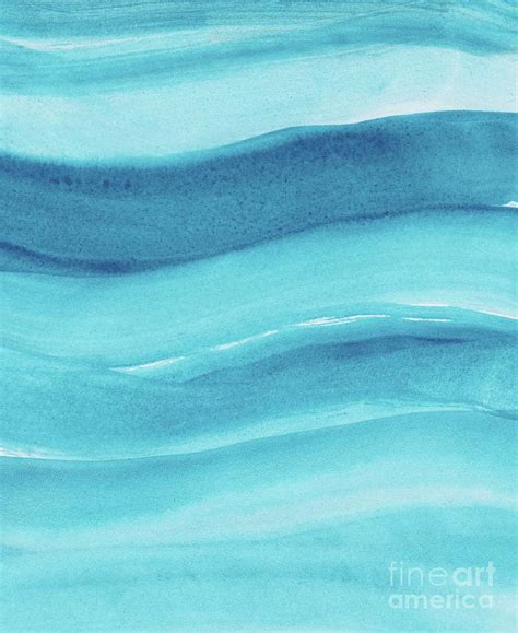 Watercolor Ocean Waves 1 Minimal Painting Art Mixed Media By Anitas