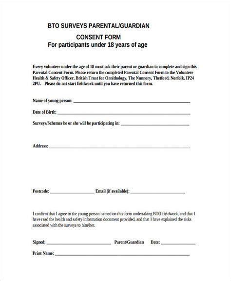 Survey Consent Form Template