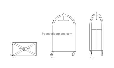 Hotel Luggage Cart Free Cad Drawings