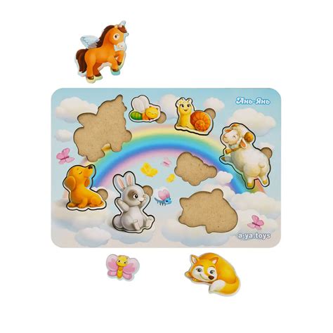 Маленька деревяна вкладка Звірі на хмарах 2 Оптом від Віробника — Купити Гуртом в Україні