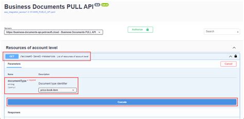 calling the business documents api