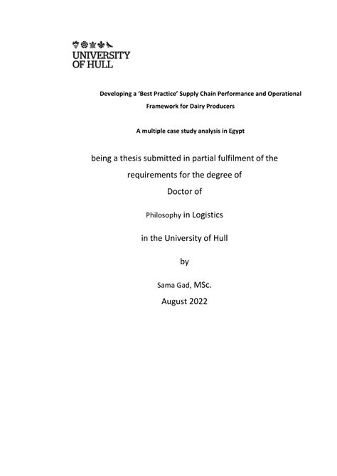 Pdf Developing A ‘best Practice Supply Chain Performance And