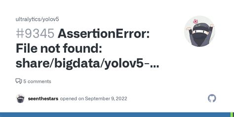 Assertionerror File Not Found Sharebigdatayolov5 62datamydataset