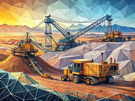 Modern Line Art Depicting Resource Extraction A Detailed Look At Mining