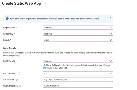 Webapp Staticwebapp Create Defaults Are Invalid Issue Azure Azure Cli GitHub