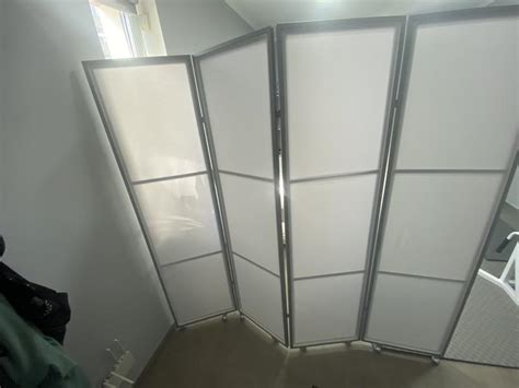 Біла ширма зі сріблястою рамкою — ціна 4000 грн у каталозі Ширми Купити товари для дому та