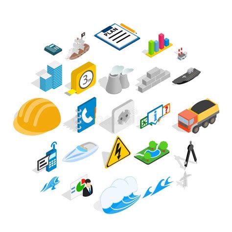 Electricity Icons Set Isometric Style Stock Vector Illustration Of Electric Multimeter