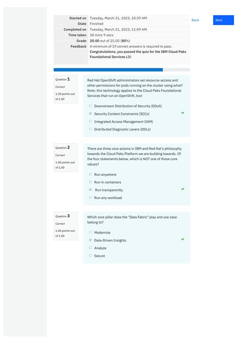 SOLUTION Cloud Paks Foundational Services Level Quiz Attempt Review Studypool
