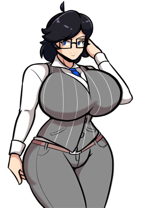 Rule 34 1boy Big Breasts Black Hair Blue Eyes Blue Tie Breasts Busty