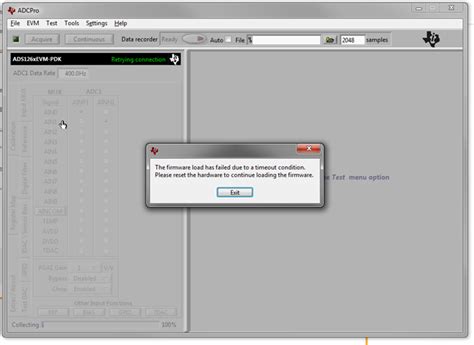 ADS EVM PDK ADC Plug In Complications On ADCPro Data Converters Forum Data