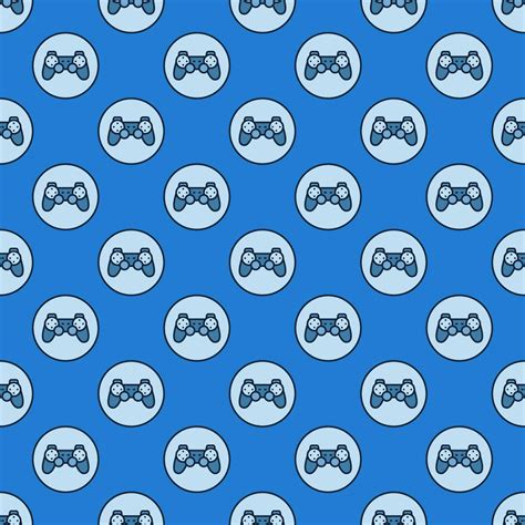 Circle With Videogame Controller Vector Joypad Colored Seamless Pattern