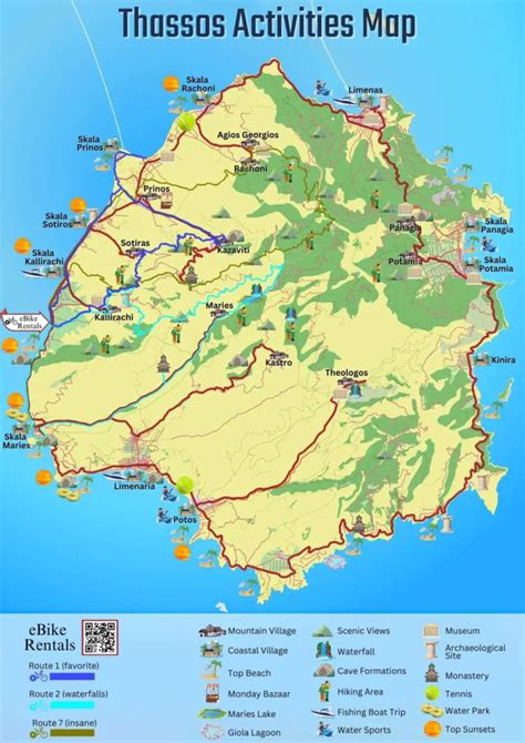 Thassos Island Map Guide Made By A Local