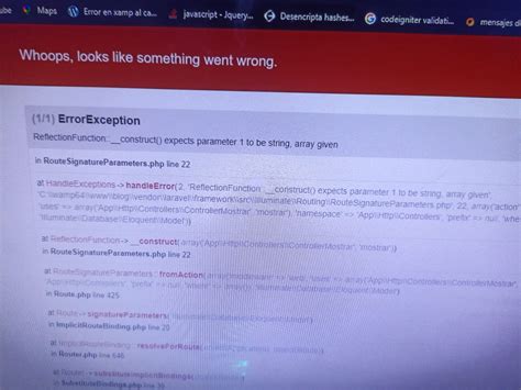 error con laravel 9 ayuda edteam