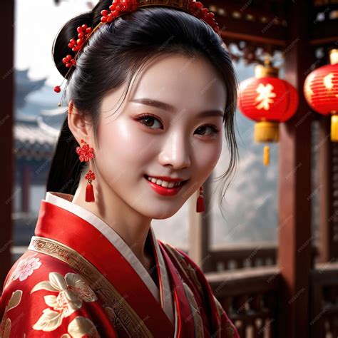 Premium Photo Chinese Woman From China Typical National Citizen