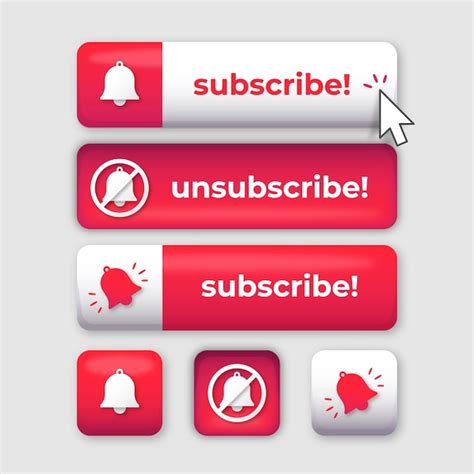 Free Vector | Subscribe button set