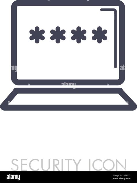 Laptop With Password Notification And Lock Icon Vector Illustration