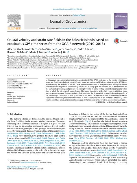 Pdf Crustal Velocity And Strain Rate Fields In The Balearic Islands