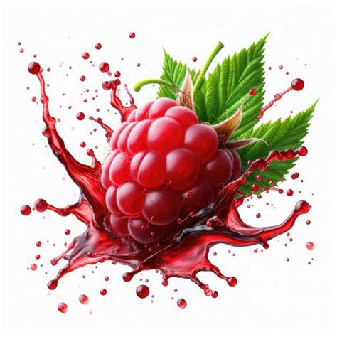 Premium Photo A Flying Raspberry Juice Splashed Isolated On White Background