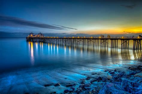 Malibu Pier Sunset Fine Art Malibu Landscape Seascape Sunset Colorful