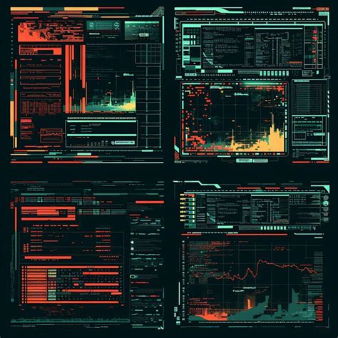 Premium Photo Colorful Hacking Hacking Simulation Terminal Displays