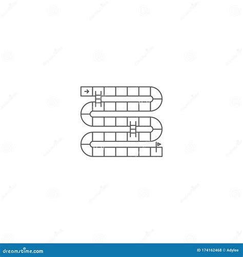 Pathway Board Game Icon Symbol Isolated On White Background Cartoon Vector