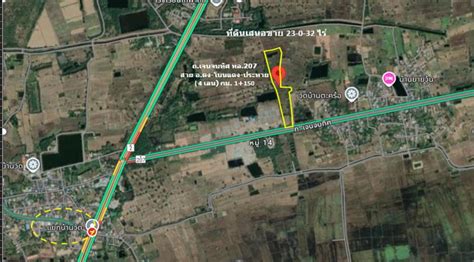 ขาย ที่ดิน ติดถนนเจนจบทิศ สาย อ คง ประทาย ทล 207 บ้านตะคร้อ กม 1 150 เนื้อที่ 23 ไร่ 32 ตรว ผัง