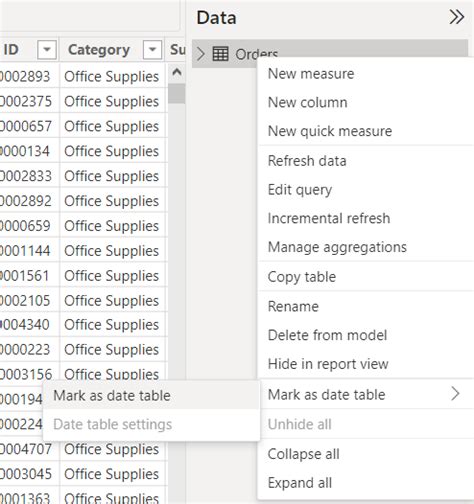 create a measure to convert date hierarchy to a microsoft