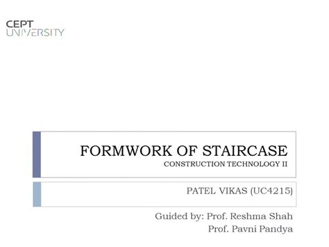 Formwork Of Staircase Cept Portfolio