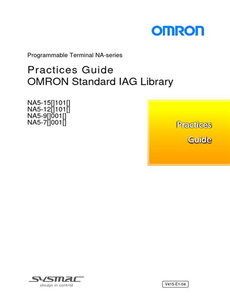 V415 Standard Iag Library Operation Manual En Pdf Computer Data